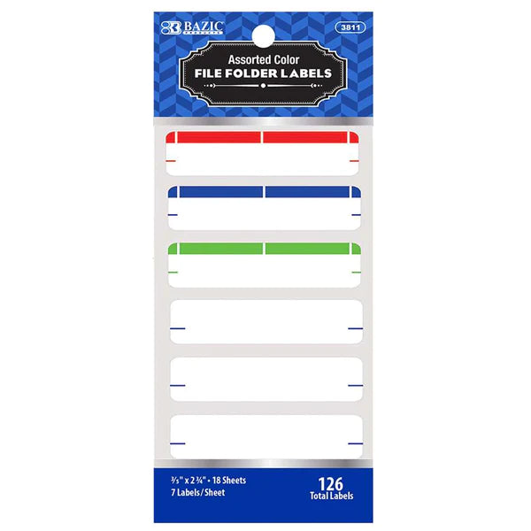 Assorted Color File Folder Label (126/Pack)